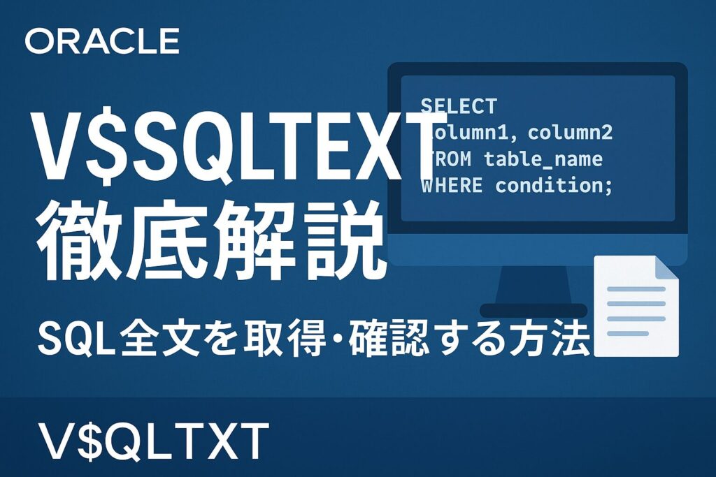 【Oracle】V$SQLTEXT徹底解説：SQL全文を取得・確認する方法 | 株式会社ドライブライン